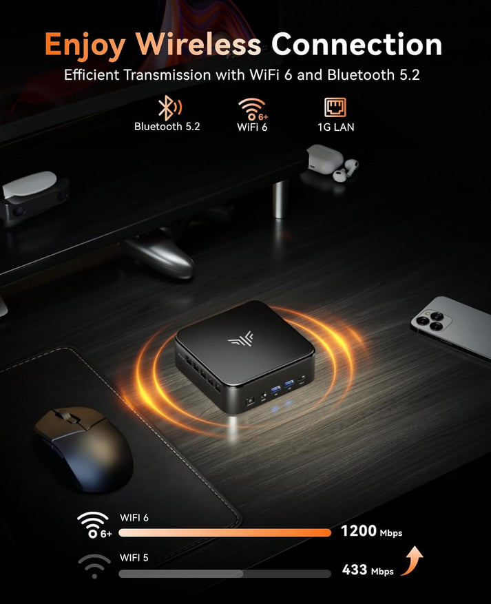 KAMRUI Mini PC with AMD Ryzen 7 5700U, 32GB DDR4 1TB M.2 SSD Mini Comp ...