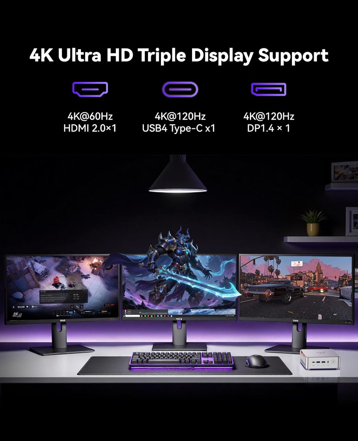 KAMRUI Hyper H2 Mini Gaming PC, powered by an Intel Core i7-13620H pro ...