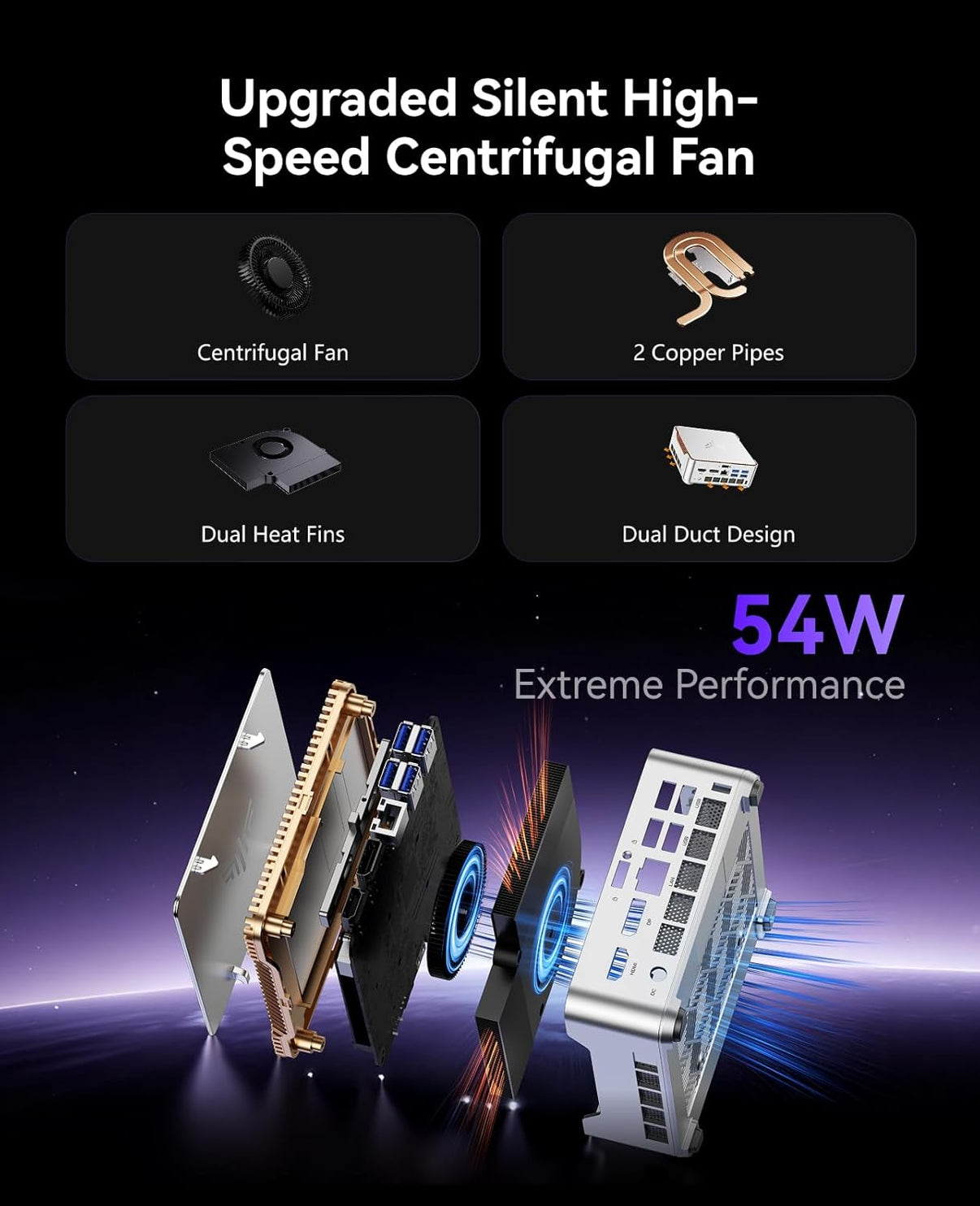 KAMRUI Hyper H2 Mini Gaming PC, powered by an Intel Core i7-13620H pro ...